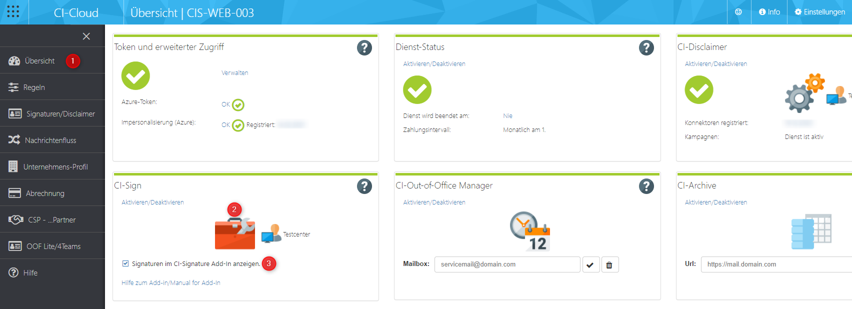 Konfiguration über CI-Sign Anwendung / bestehendes CI-Sign bei ...