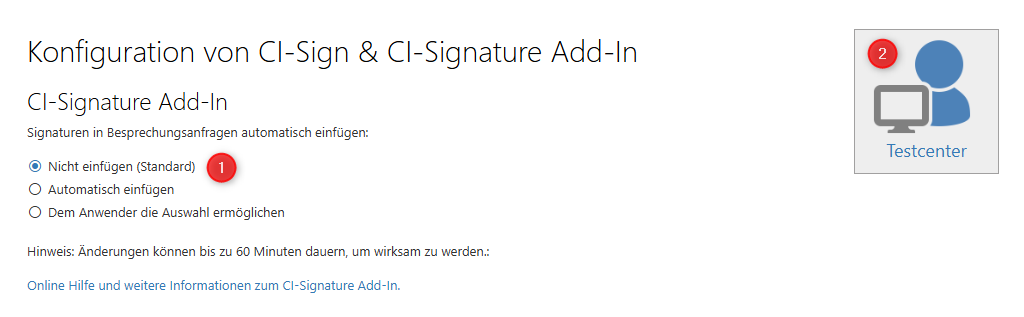 Konfiguration von CI-Sign und CI-Signature