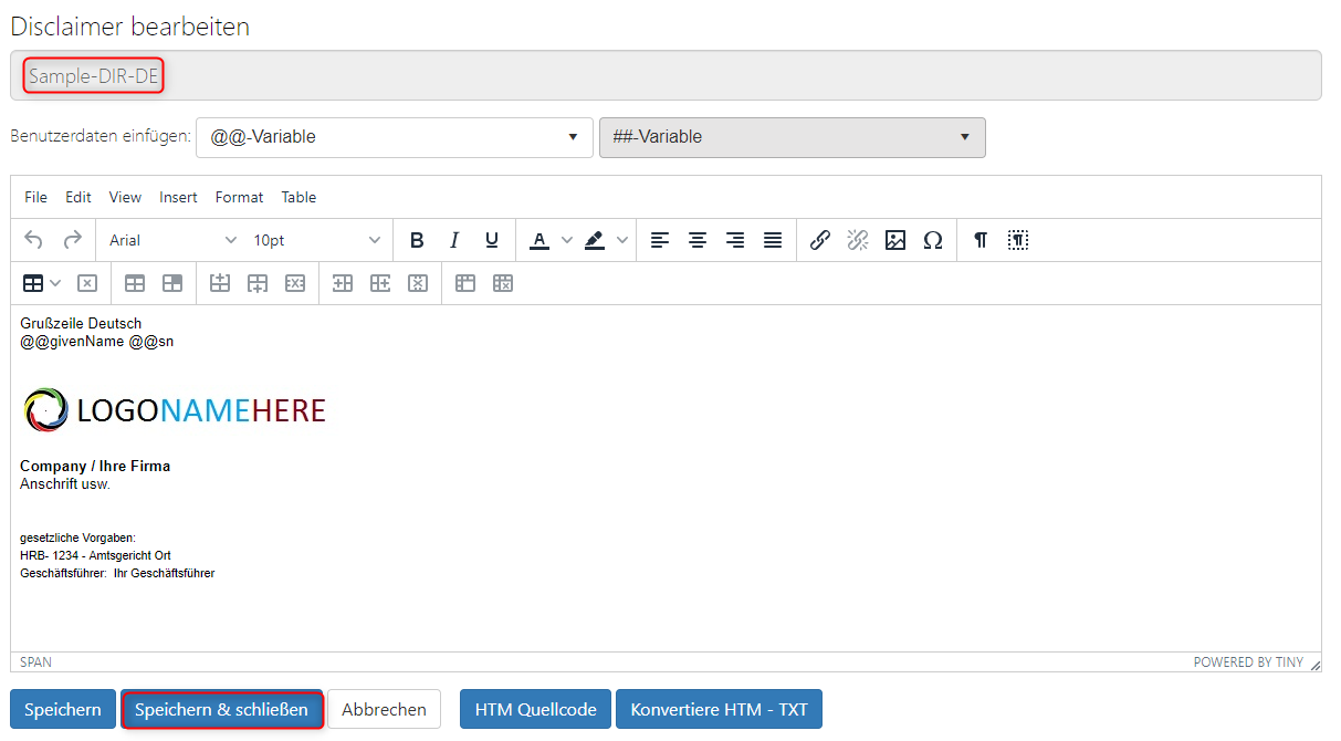 Mehrsprachige Signaturen erstellen