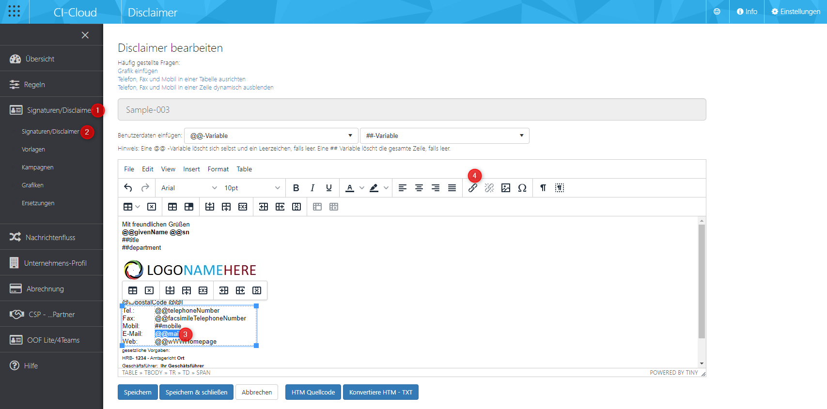 ...Hyperlinks für E-Mail und Webseite einfügen?