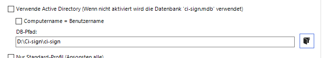 ...CI-Sign Datenbank verwenden